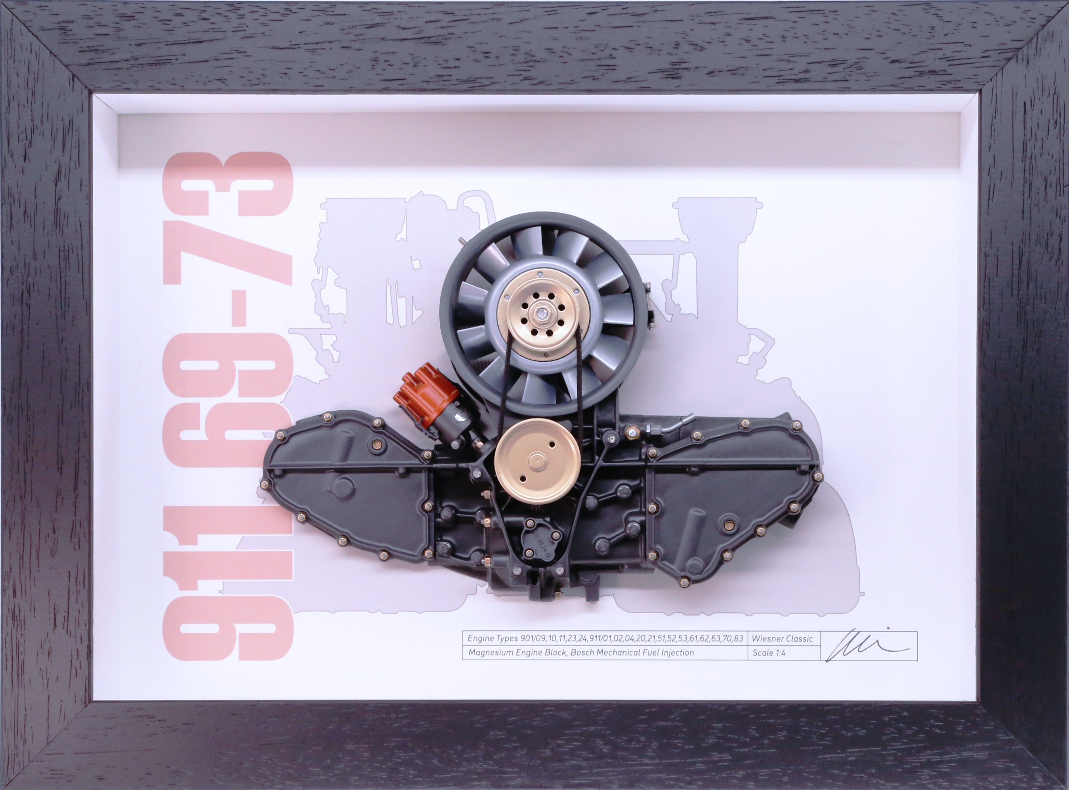 Engine 911 Model Magnesium Engine Cutaway Porsche Art Box Framed ...