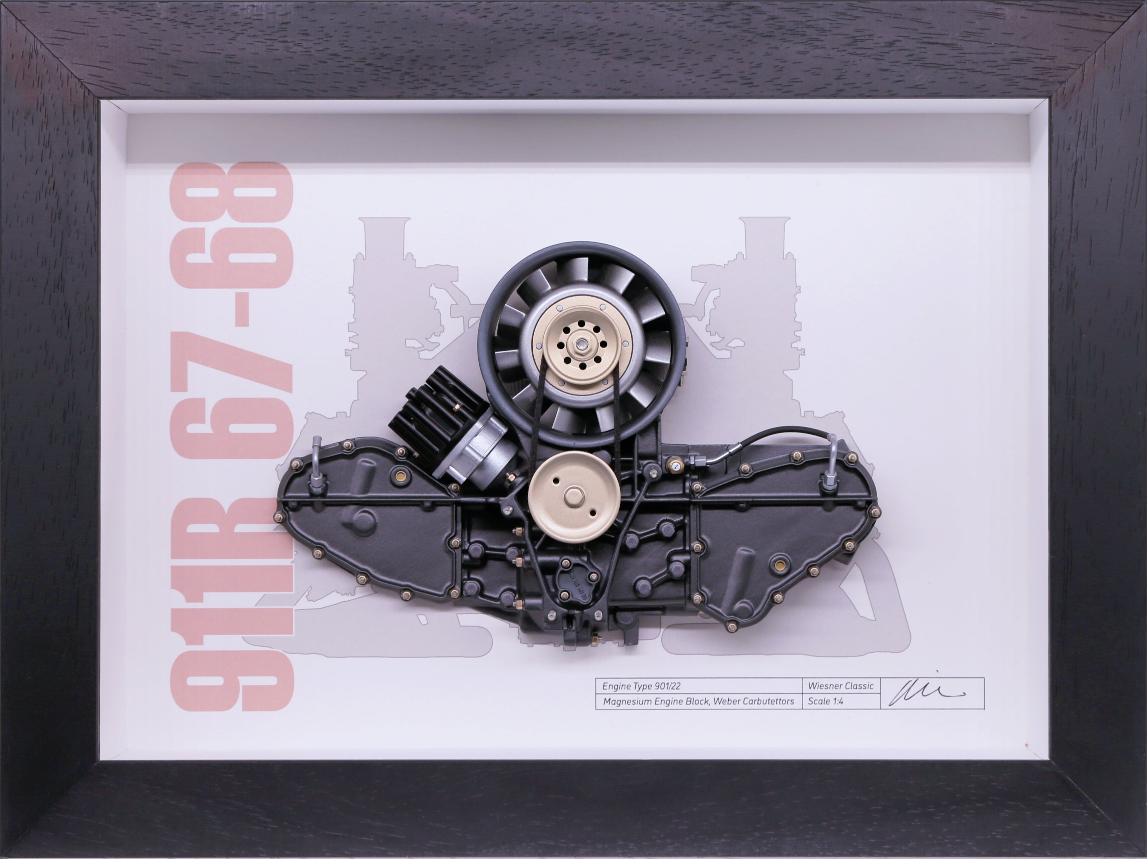 Engine 911 R Model Engine Cutaway Porsche Art Box Framed | Sierra Madre ...