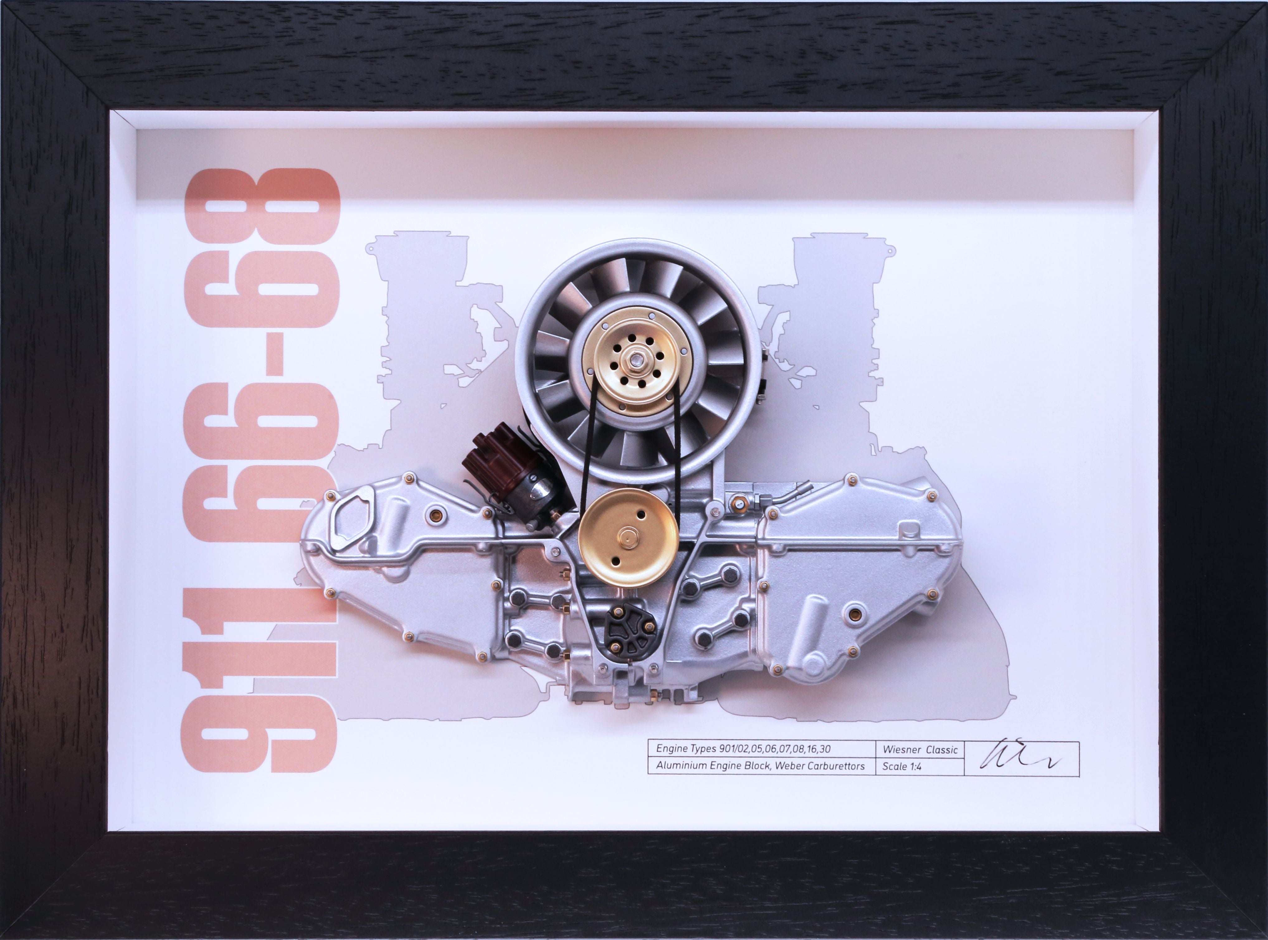 Engine 911 SWB Model Cutaway Porsche Art Box Framed - 1:4 Scale ...