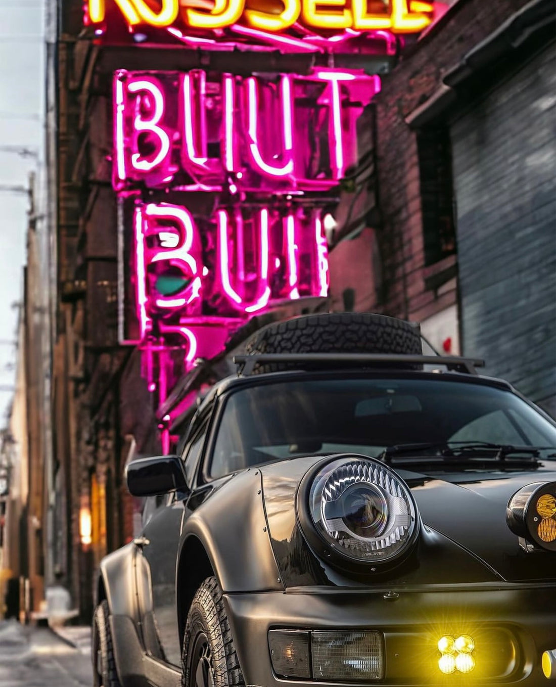 Porsche 911 Raven S Black LED Headlight Set w/ Black Trim Fluted Lens ...