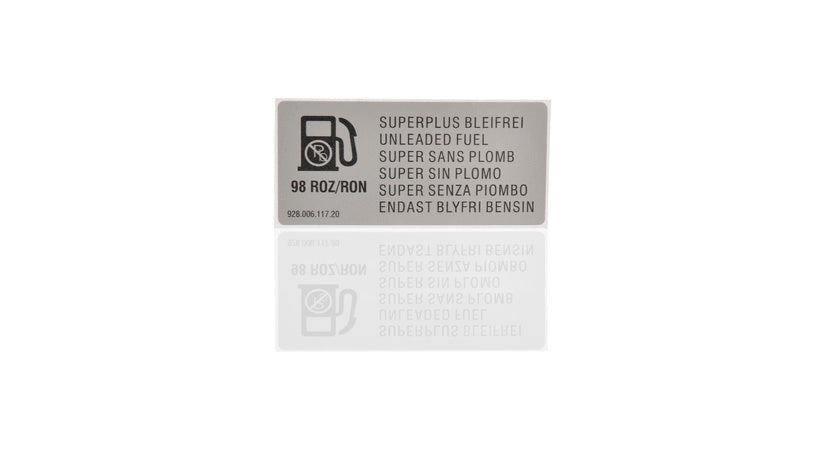 Porsche Adhesive Label 98 RON - 928/911 92-98 928-006-117-20