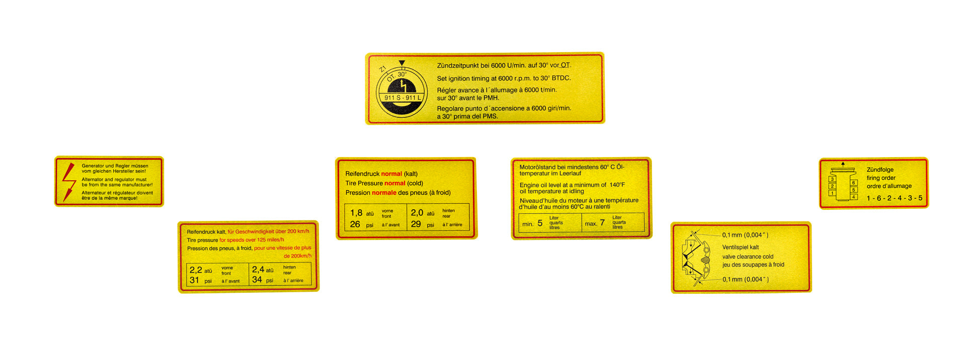 Porsche Adhesive Labels Set - 911 65-67 PCG-901-006-50 | Sierra Madre ...