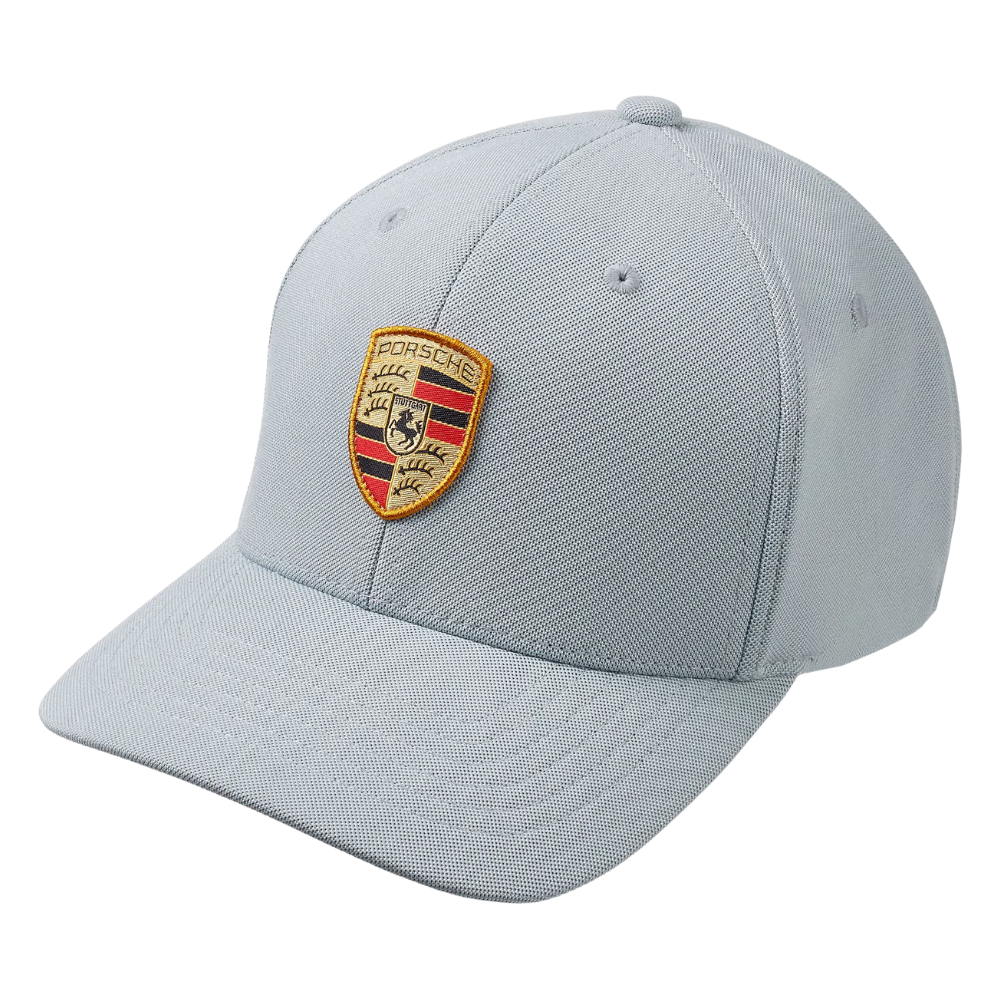 Porsche Crest Badge Unisex Flexfit Baseball Grey Cap | Sierra Madre ...