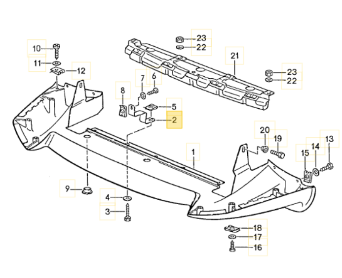Porsche Spoiler Support - 928 928-505-289-02