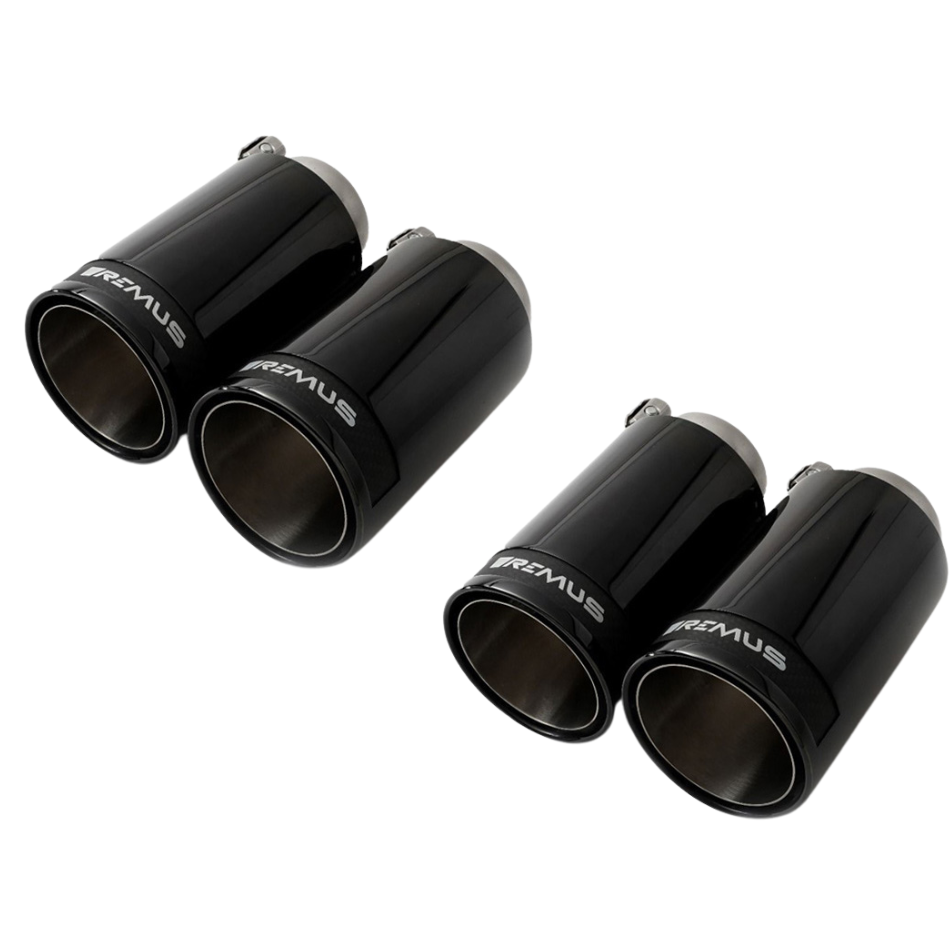 Porsche Tail Pipe Set - 98mm Black Chrome 0046-98CBR | Sierra Madre ...