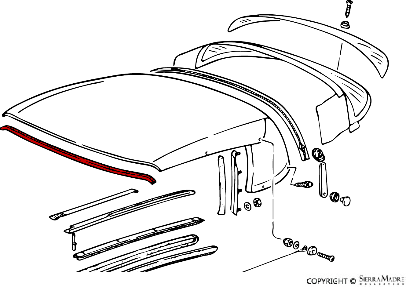 Porsche Front Top Seal - Cabriolet 83-94 911-561-244-01 | Sierra Madre ...