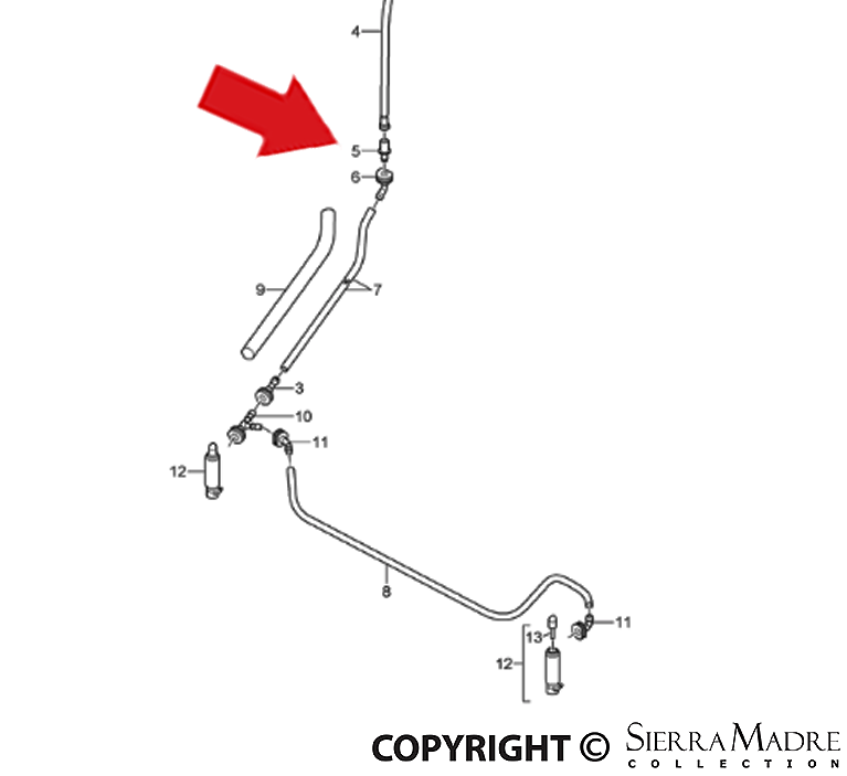 Porsche Hose Connector - Boxster/Cayman/Panamera/911 05-14 997-628-208 ...