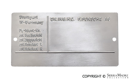 Porsche Identification Plate - 911/928 78-95 928-701-111-00 | Sierra ...