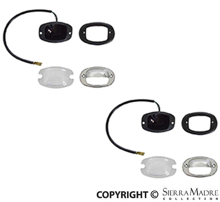 Porsche License Plate Light Assembly Set - 356 60-65 644-631-601-05-SE