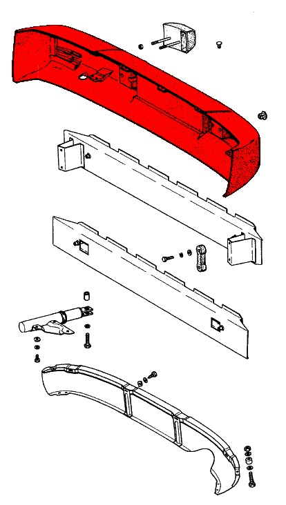 Porsche Rear Outer Bumper Cover - 914 75-76 914-503-233-10