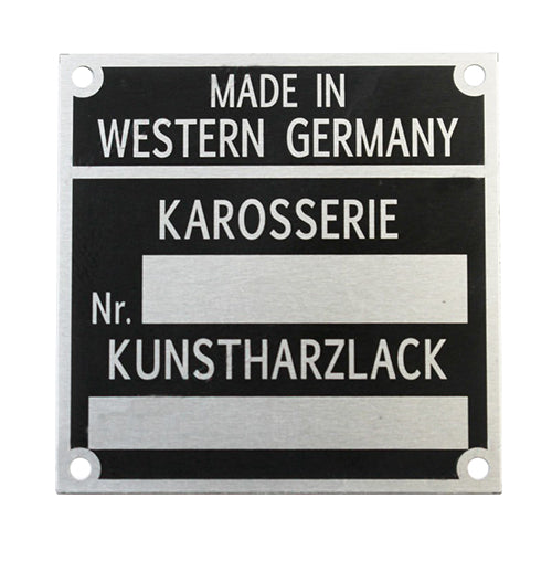 Porsche Reutter Chassis and Paint Number Badge - 911/912 69-73 901-701 ...