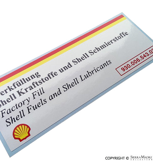 Porsche Shell Air Cleaner Decal - 911/928 94-98 930-006-543-02 | Sierra ...