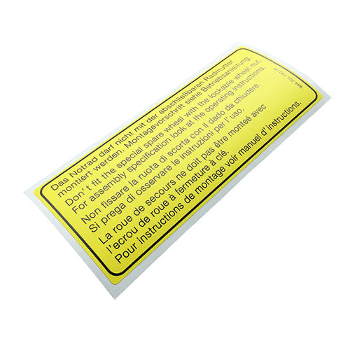 Porsche Spare Tire Tank Sticker - 911/944 78-88 944-701-193-00 | Sierra ...